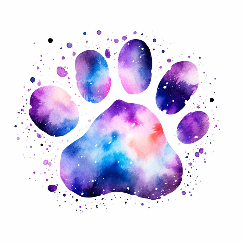 Paw Print Clip Art, Dog Paw Clipart, Instant Download Digital Clip Art ...