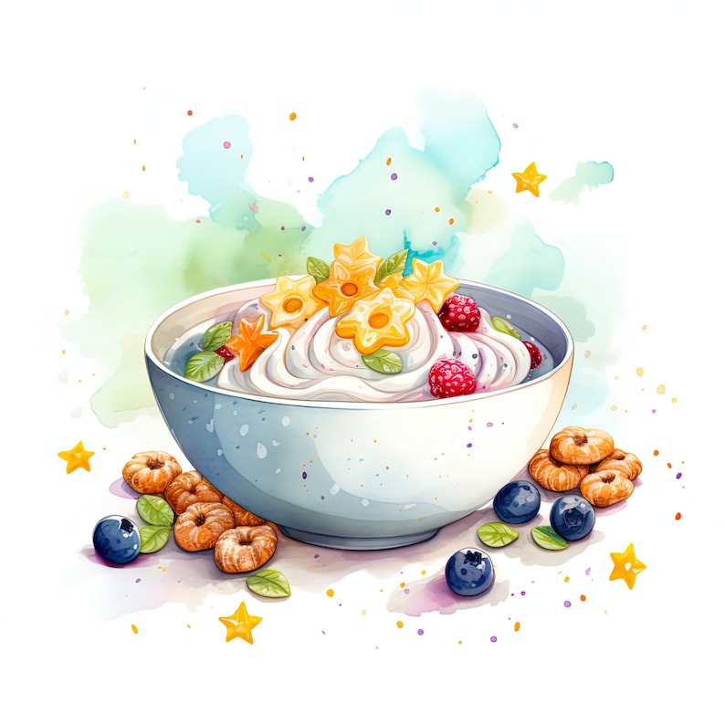 Cereal Clipart: Breakfast Food Digital Art for Scrapbooking, Cupcake ...