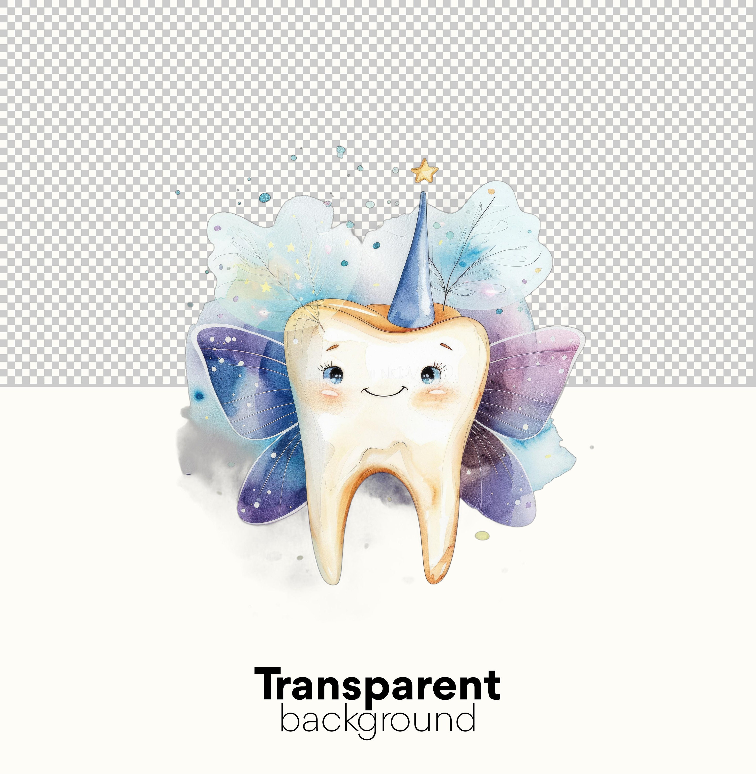 Tooth Fairy Clip Art: Watercolor Teeth & Fairy Clipart for Planner ...