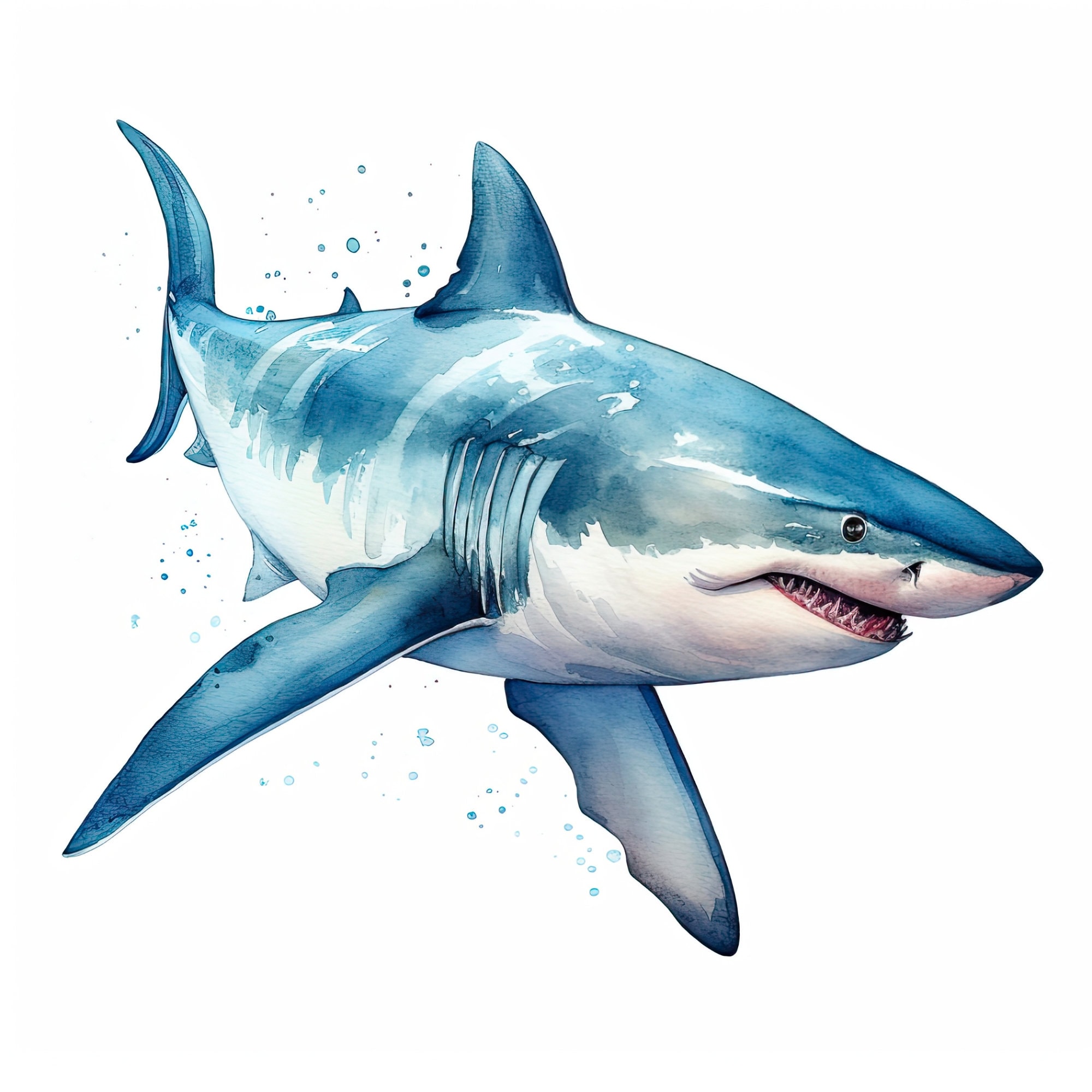 Shark Clipart Bundle: Great White Shark, Baby Shark Illustrations ...