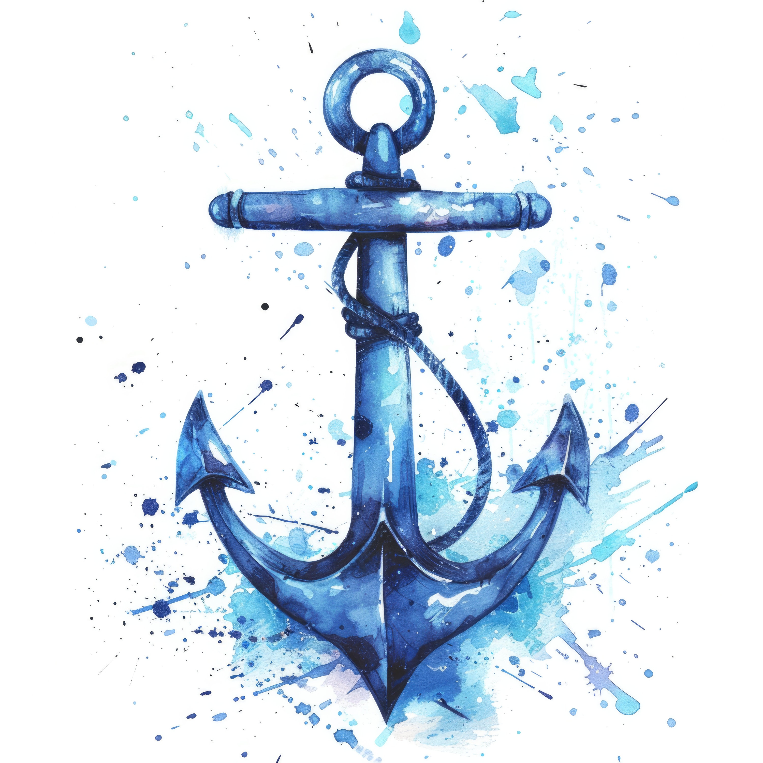 Anchor Clipart Bundle - Watercolor Nautical Clipart - Commercial Use ...