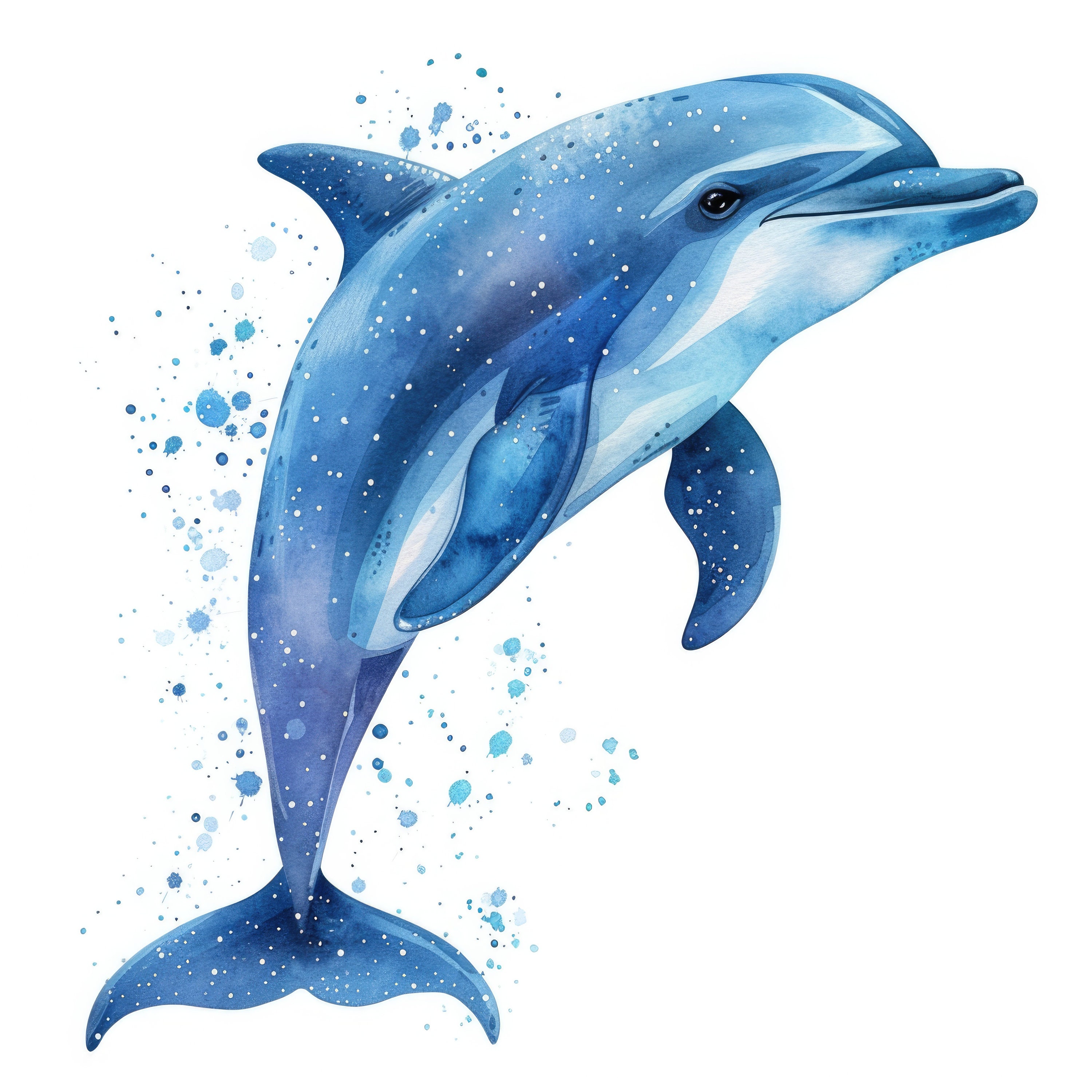 Dolphin Clipart Bundle: Watercolor Dolphin, Ocean Animals Digital ...