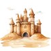 Sand Castle Clip Art: Watercolor Beach & Summer Clipart, Commercial Use ...
