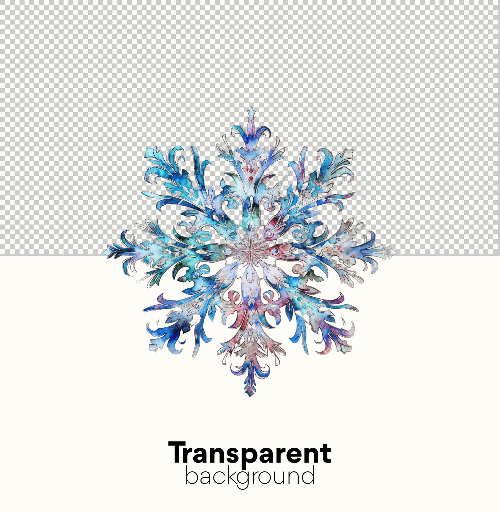 Snowflake Clipart: Watercolor Christmas, Winter Snow Clipart ...