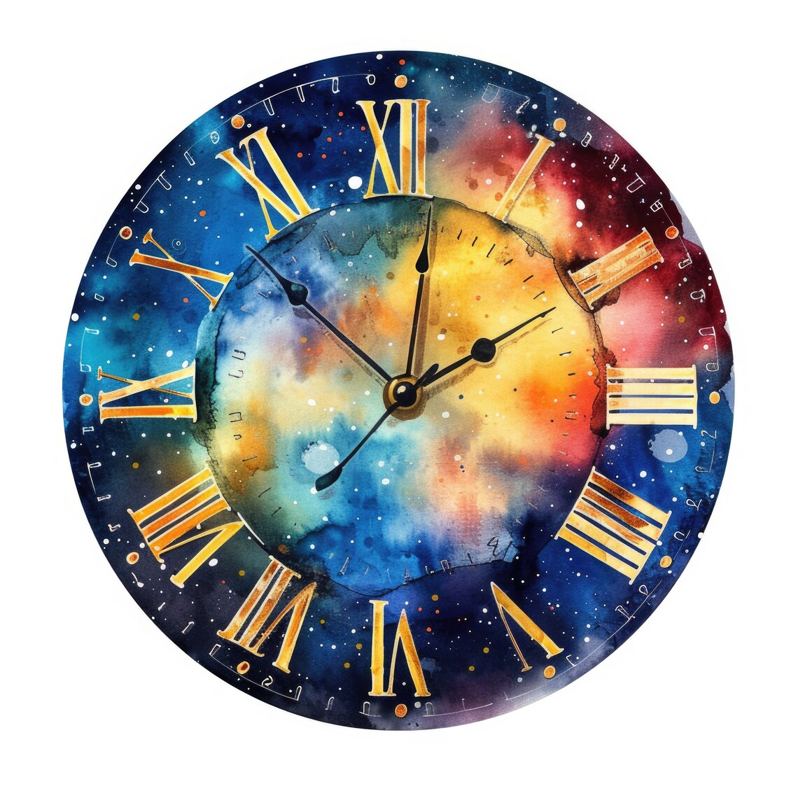 Clock Clipart Bundle: Vintage Clocks Watercolor Clipart, Steampunk ...