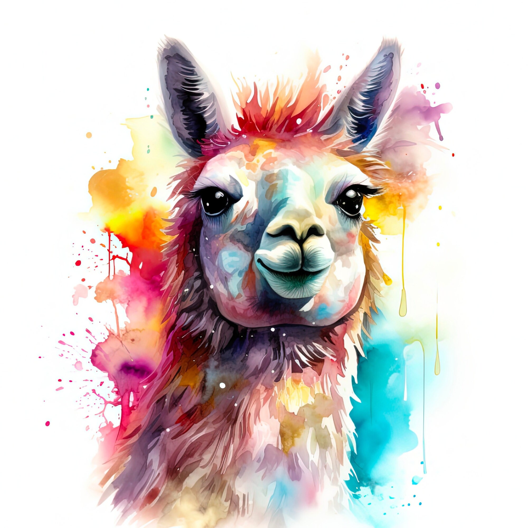 Llama Clipart Bundle: Alpaca Clipart, Watercolor Clipart, Cute Llama ...