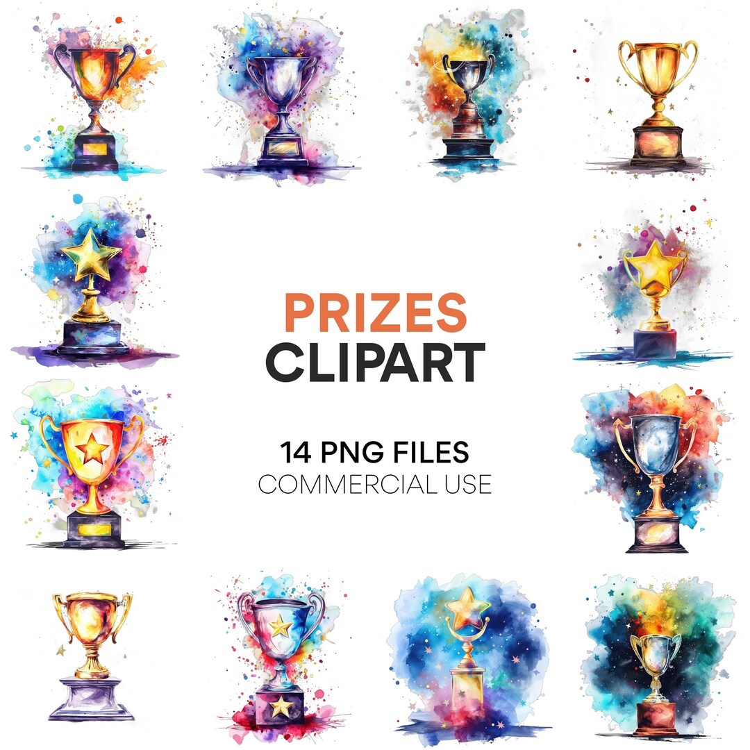 Prizes Clipart | 14 High-quality Pngs - Watercolor, Digital Planners ...