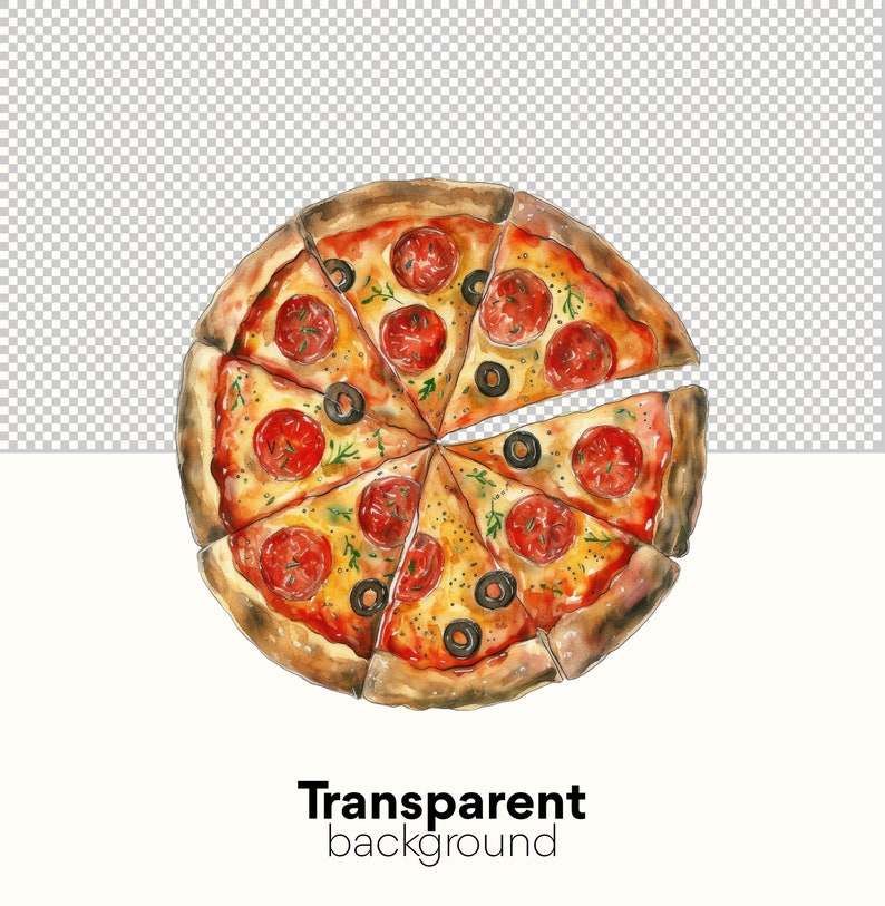 Pizza Clip Art Bundle Watercolor Pizza, Food & Fast Food Clipart ...