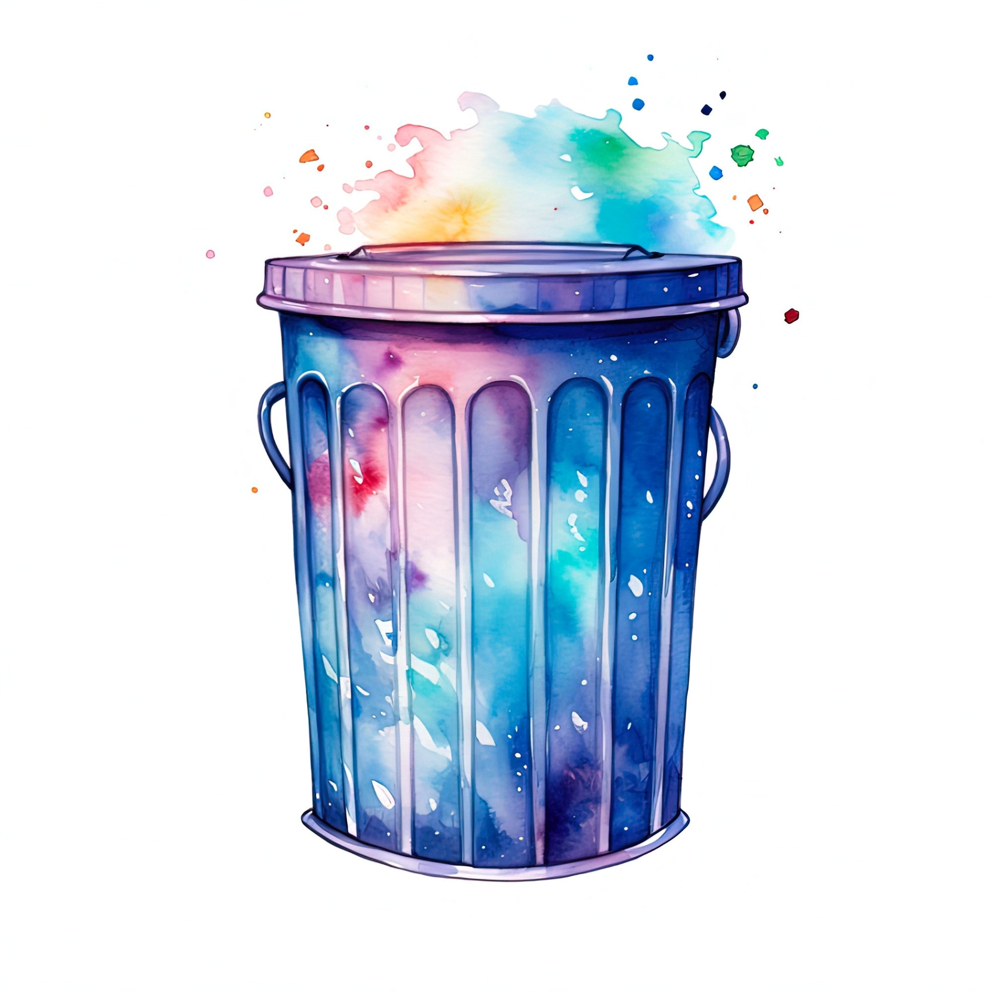 Trash Can Clipart, Cute Garbage Can Digital Clip Art, Planner Clipart ...