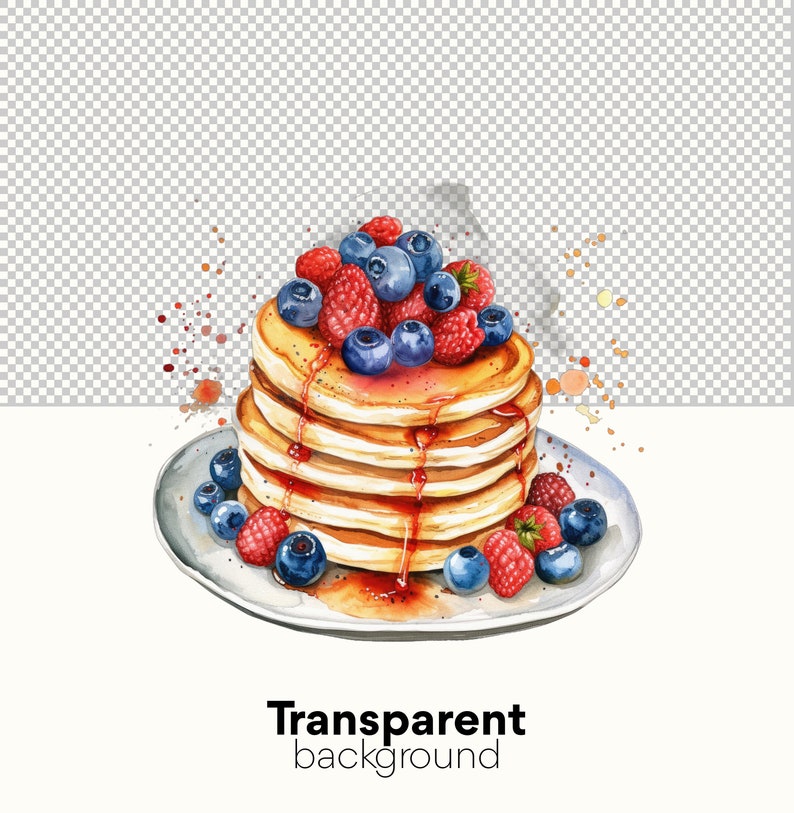Pancake Clipart Bundle: Watercolor Pancake, Food, Breakfast, Brunch ...
