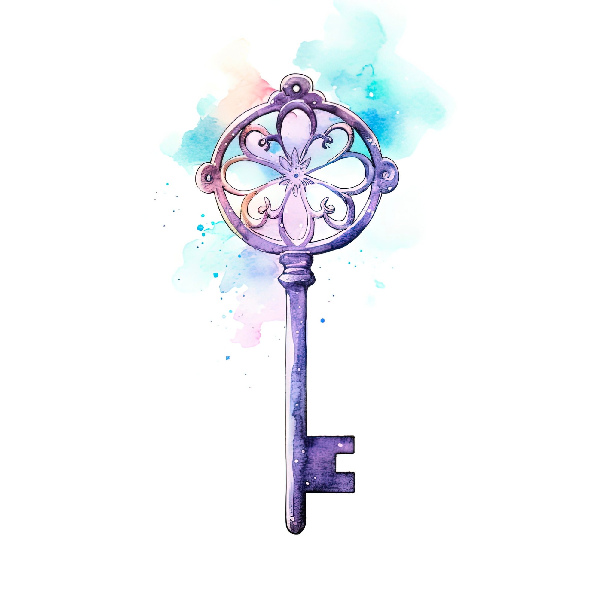 Key Clipart: Watercolor Commercial Use, Digital Download, Magic ...