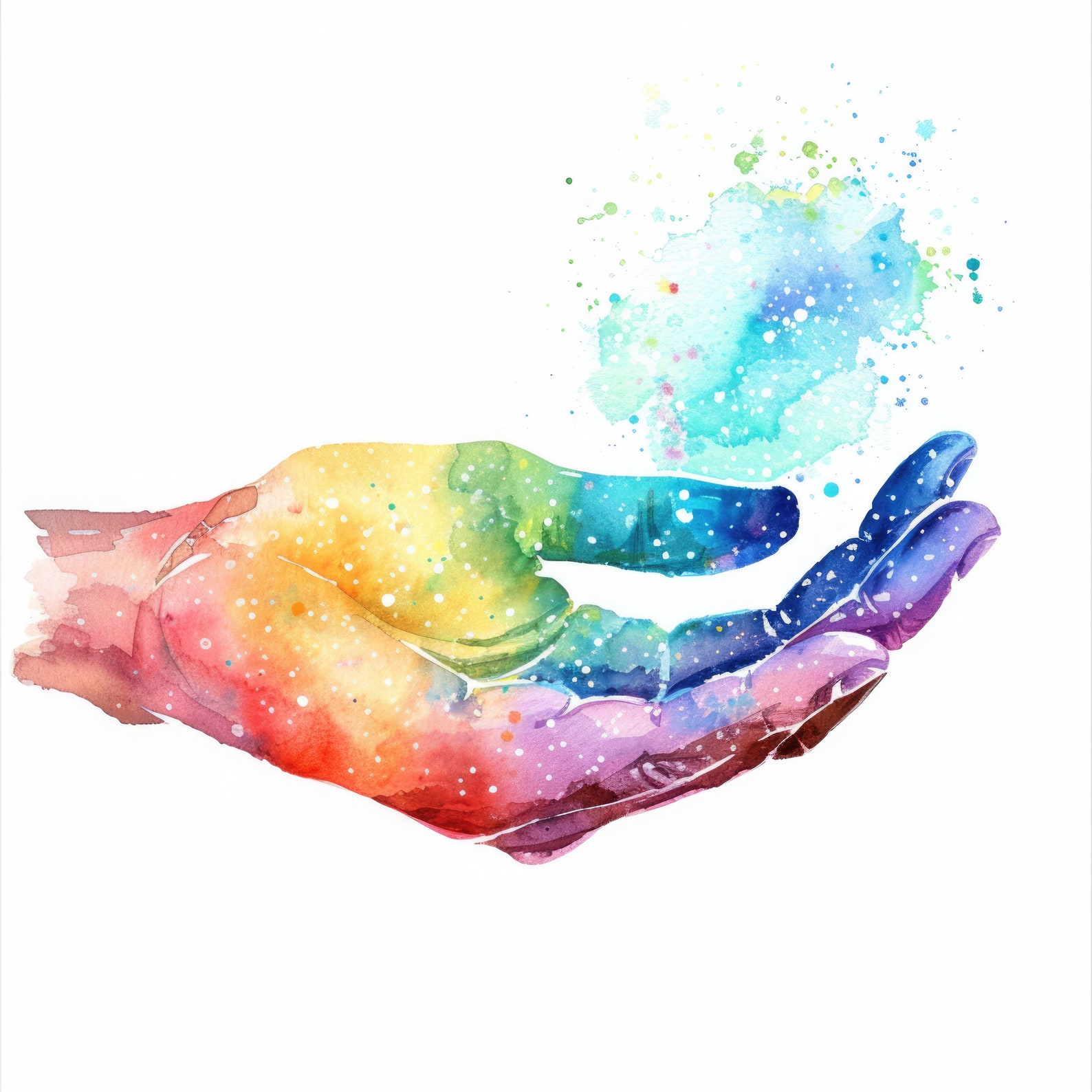 Hand Clipart Watercolor Counting Clipart Hands Clipart Digital Download ...