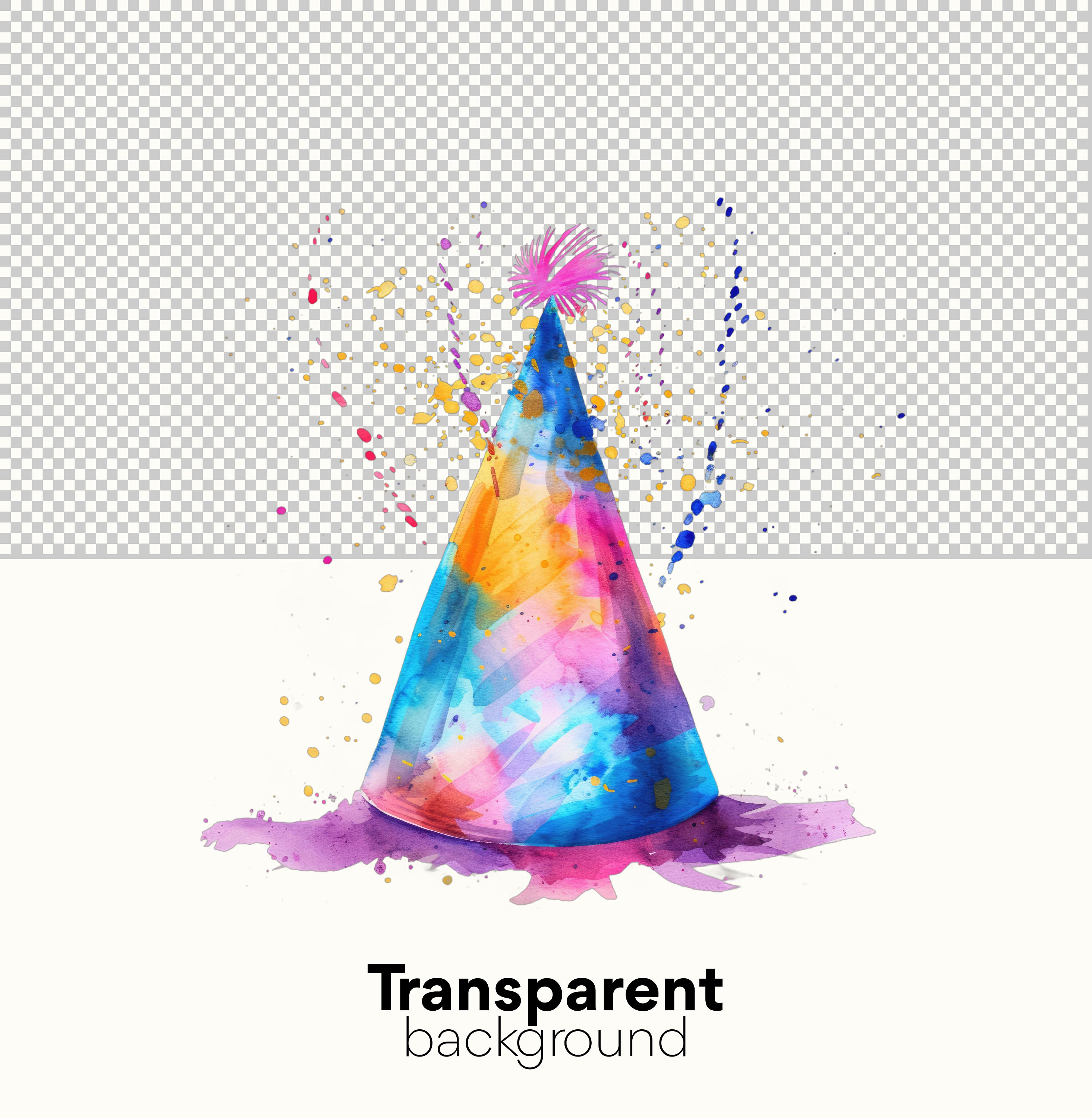 Party Hat Clipart: Birthday Clipart, Digital Download, Watercolor Party ...