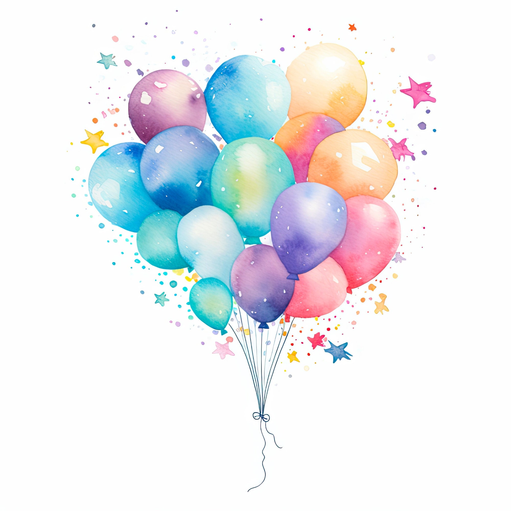 Balloon Clipart: Balloon Overlays, Glitter Balloons, Party & Birthday ...