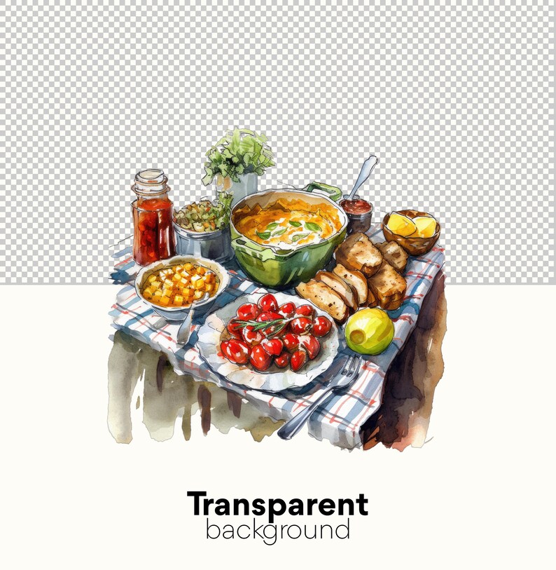 Potluck Clipart | 23 High-quality Pngs - Watercolor, Digital Planners ...