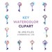 Key Clipart: Watercolor Commercial Use, Digital Download, Magic ...
