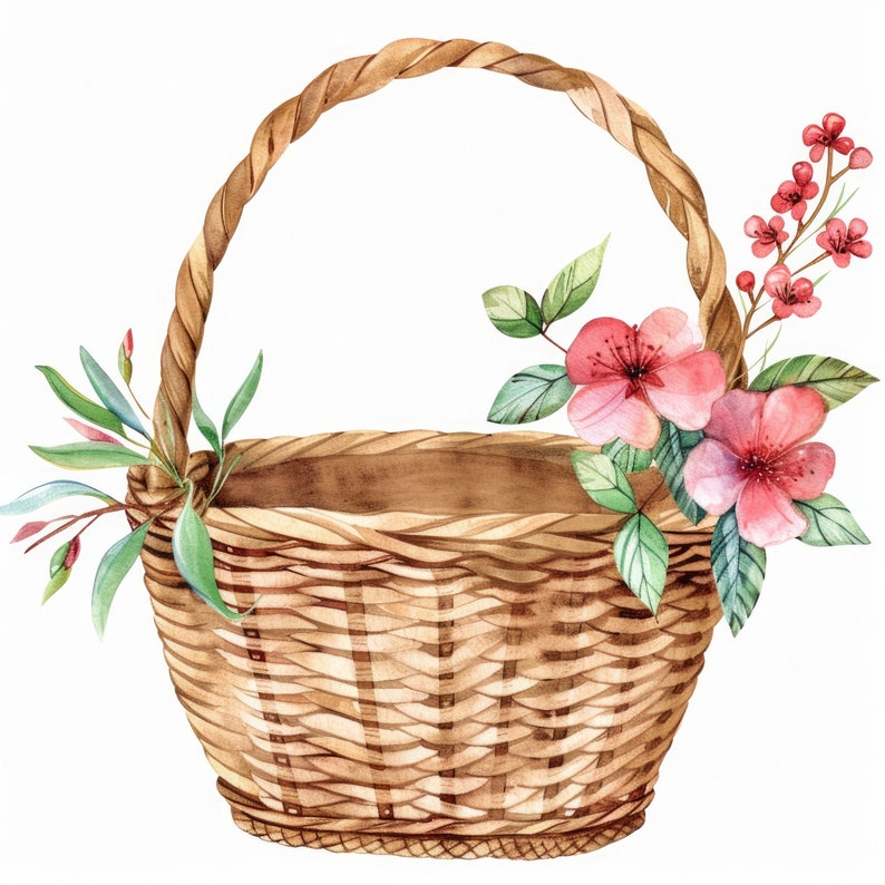 Basket Clipart Pack: Digital Download for Wall Art, Junk Journals ...