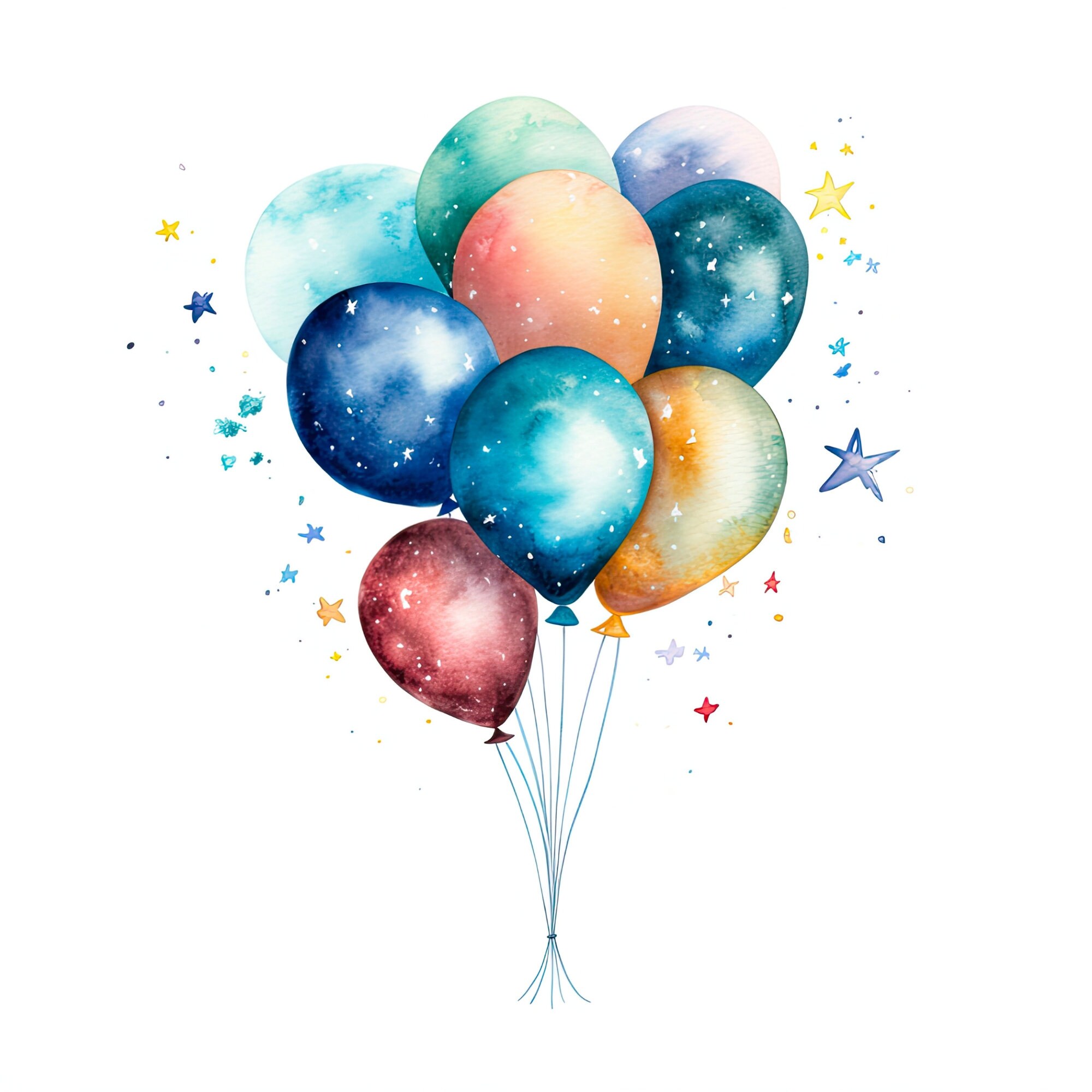 Balloon Clipart: Balloon Overlays, Glitter Balloons, Party & Birthday ...