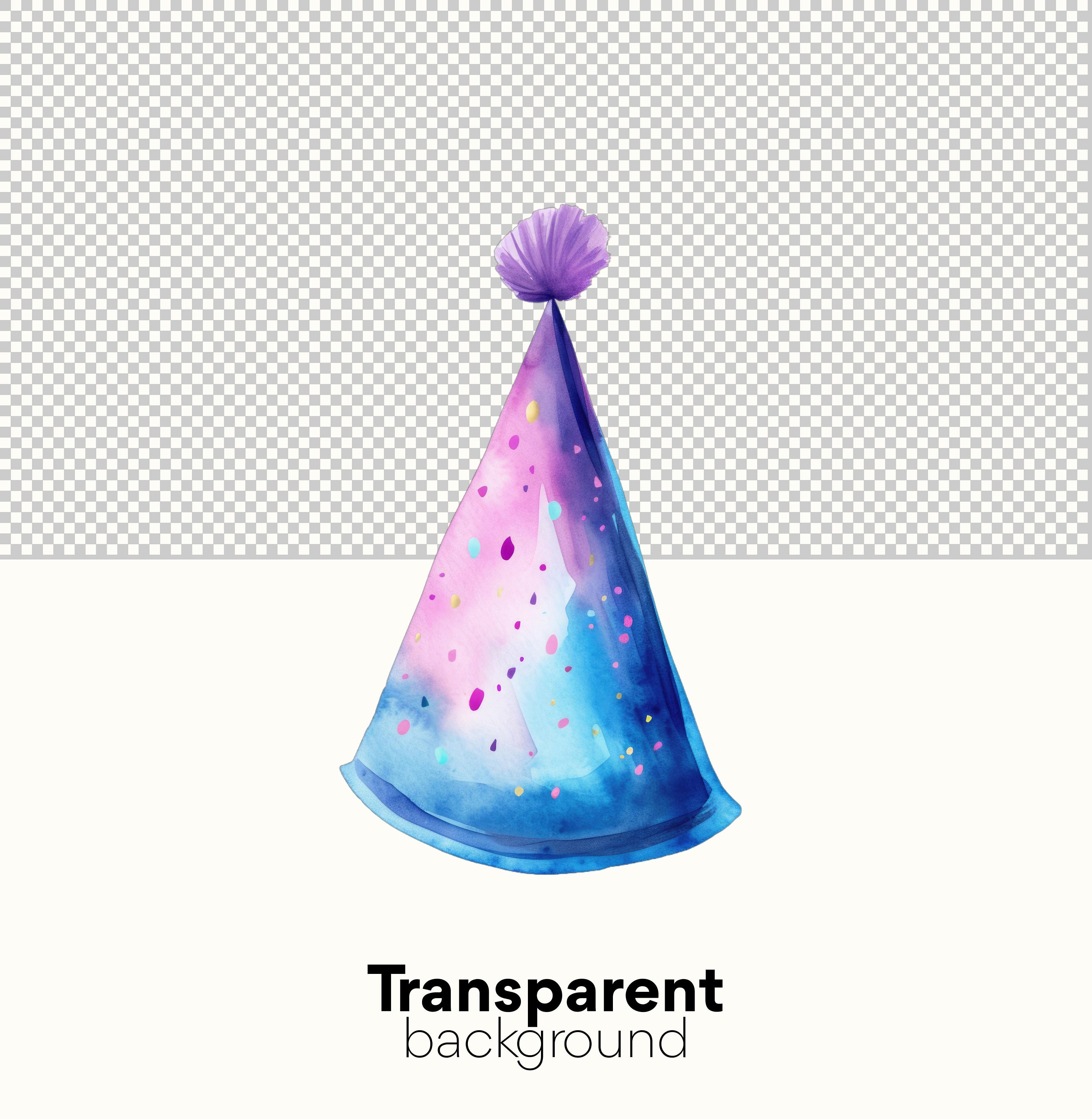 Party Hat Clipart: Birthday Clipart, Digital Download, Watercolor Party ...