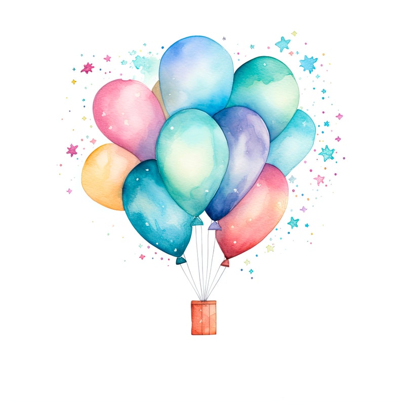 Balloon Clipart: Balloon Overlays, Glitter Balloons, Party & Birthday ...