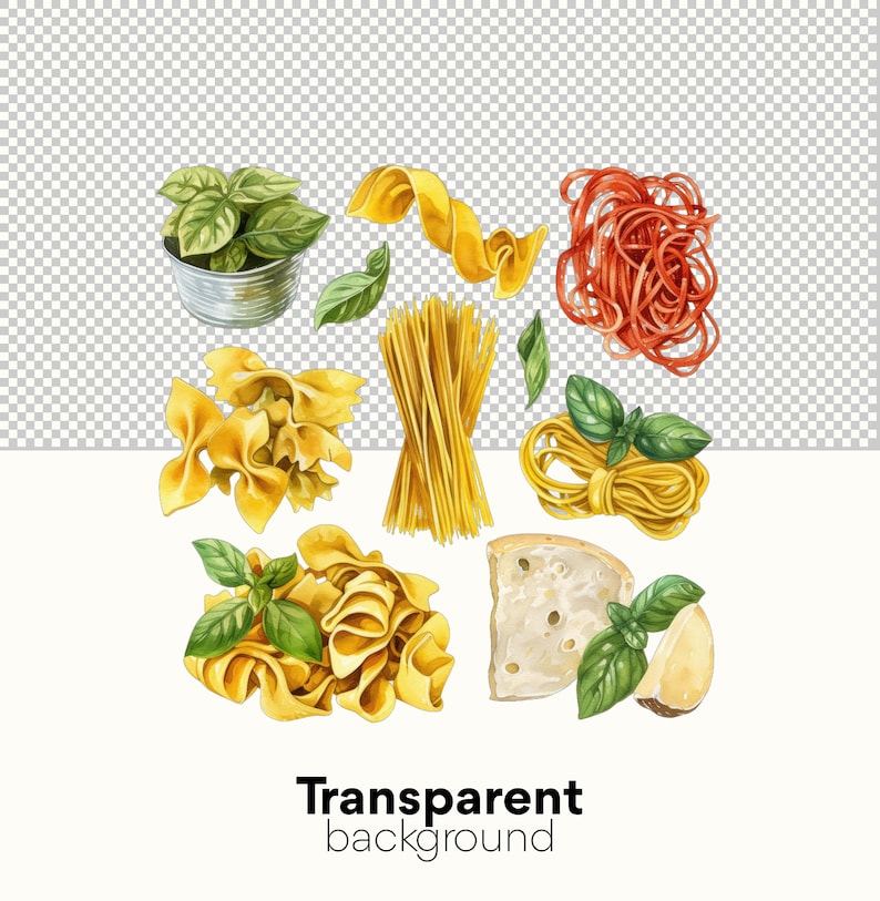 Pasta Clipart: Italian Food, Pizza, Ravioli, Spaghetti, Lasagna ...