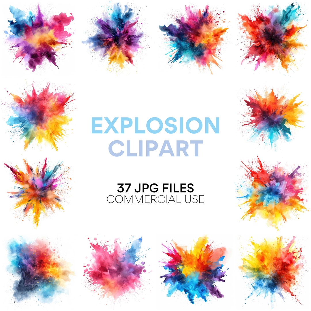 Explosion Clipart Pack for Paper Crafting and Digital Download, Showbiz ...