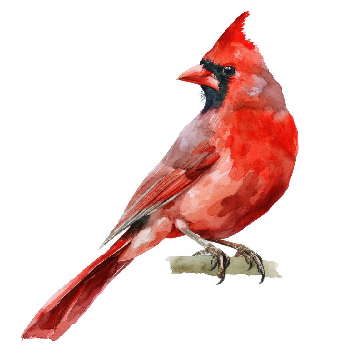 Cardinal Clip Art Pack Digital Download, Red Cardinal Watercolor ...
