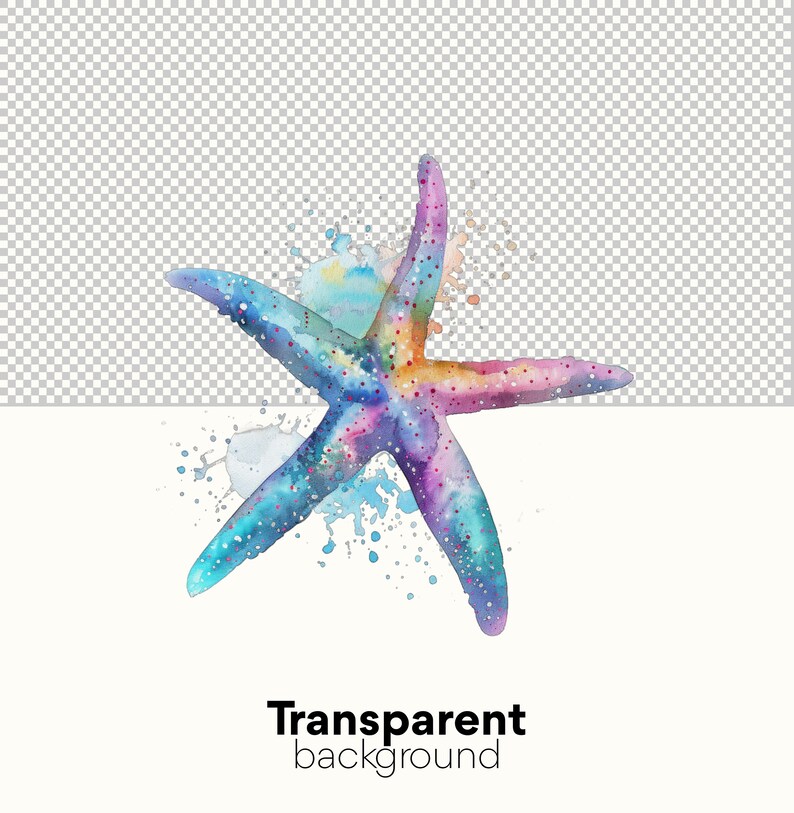 Starfish Clipart: Digital Download, Commercial Use Watercolor Starfish ...