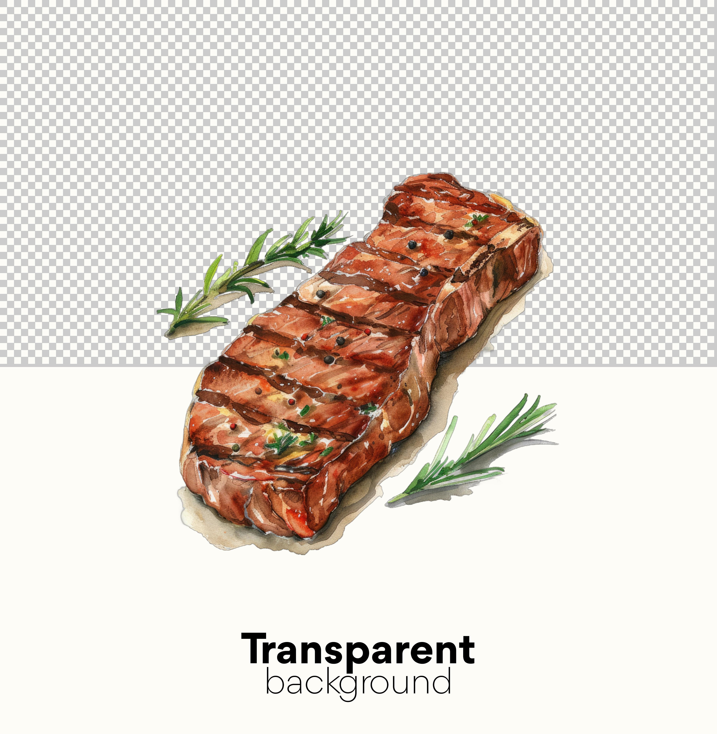 Steak Clip Art: Watercolor Food Clipart, Steak Illustration, BBQ ...