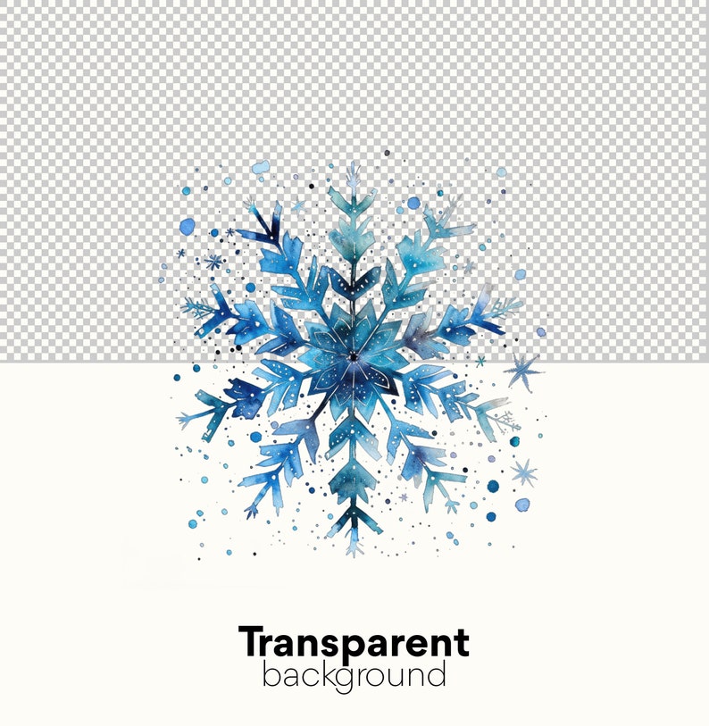 Snowflake Clipart: Watercolor Christmas, Winter Snow Clipart ...