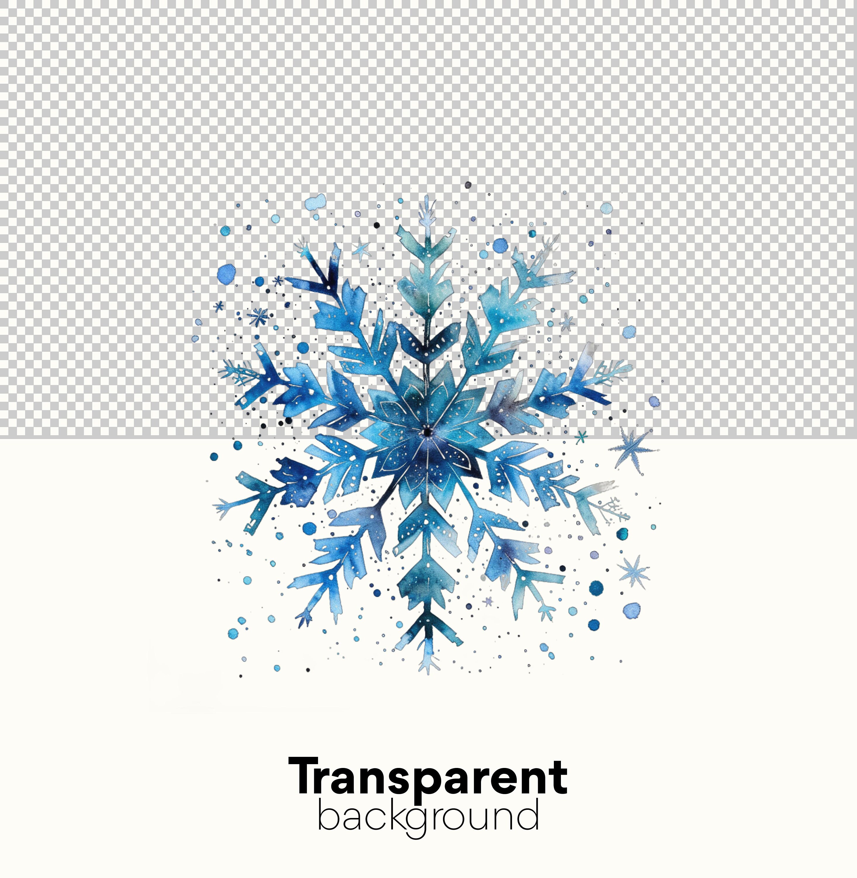 Snowflake Clipart: Watercolor Christmas, Winter Snow Clipart ...