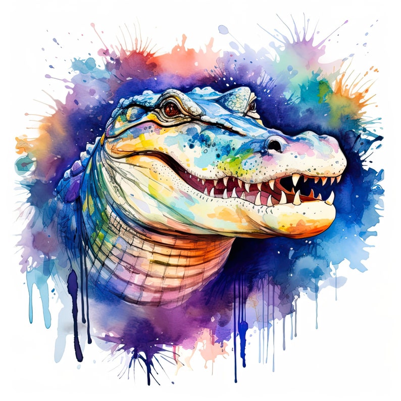 Alligator Clipart Collection: Realistic Crocodile Illustrations ...