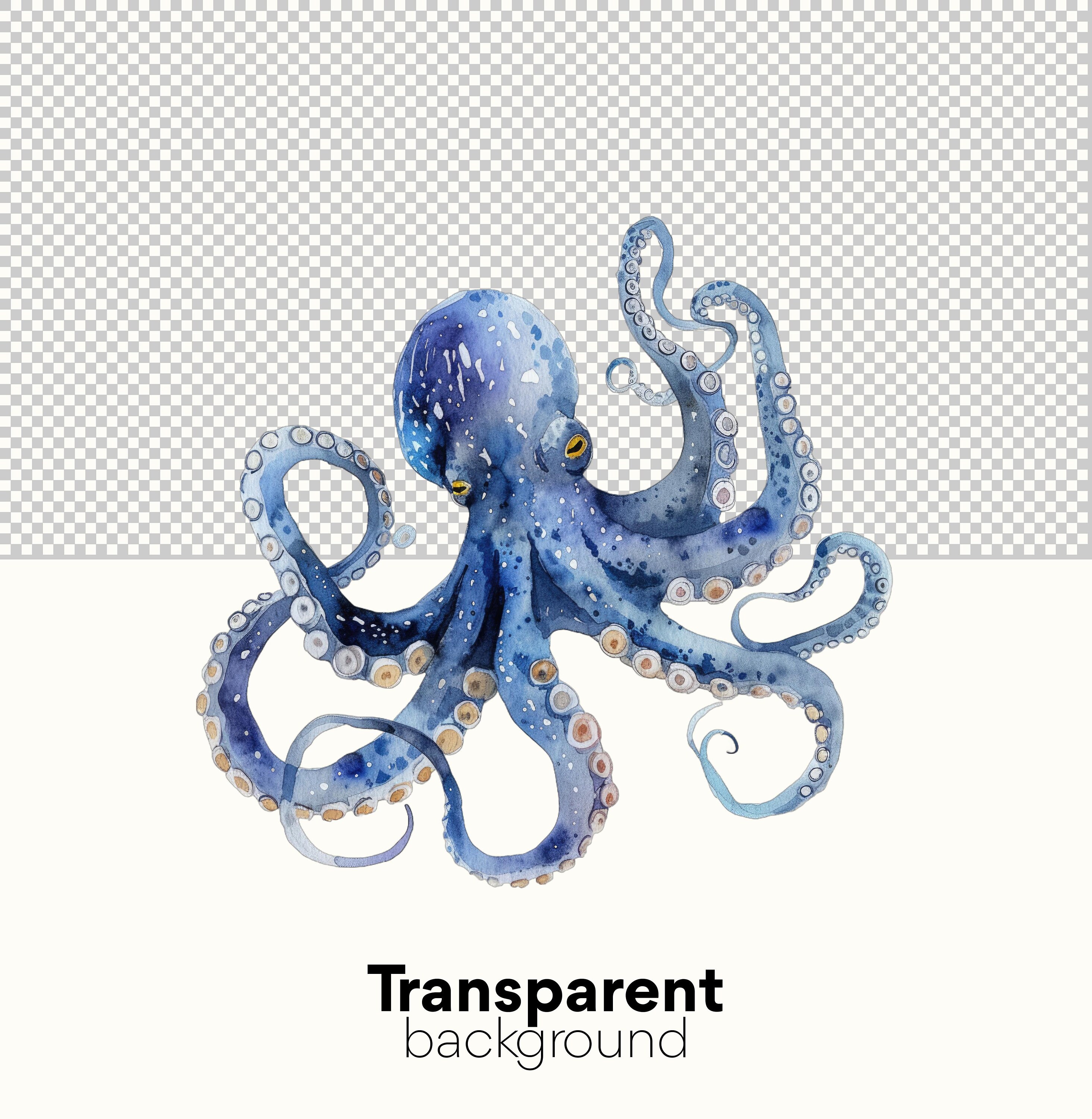 Octopus Clipart: Cute Watercolor Octopus Digital Download for ...