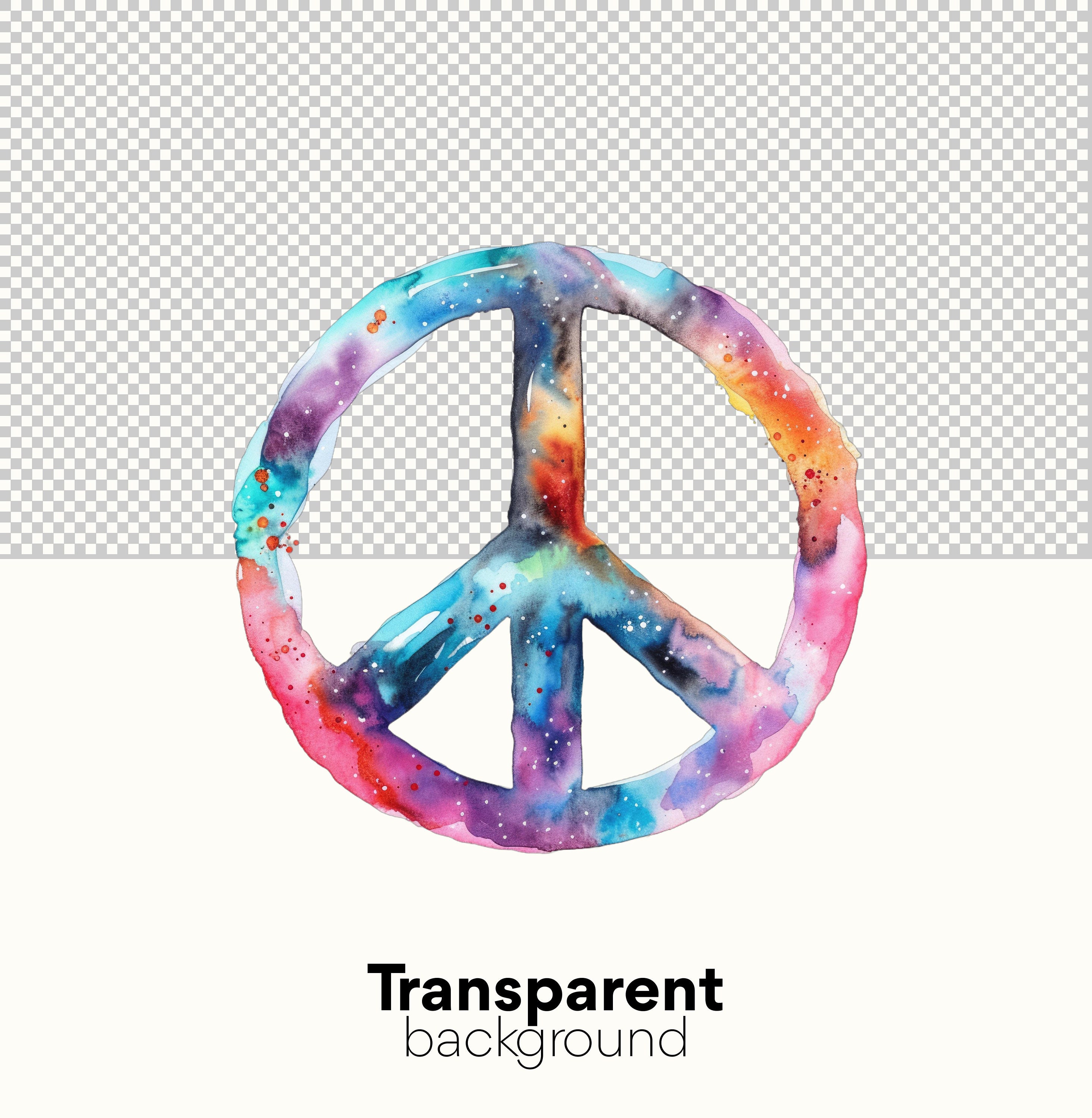 Peace Sign Clipart Sublimation Design Digital Download of Floral Peace ...