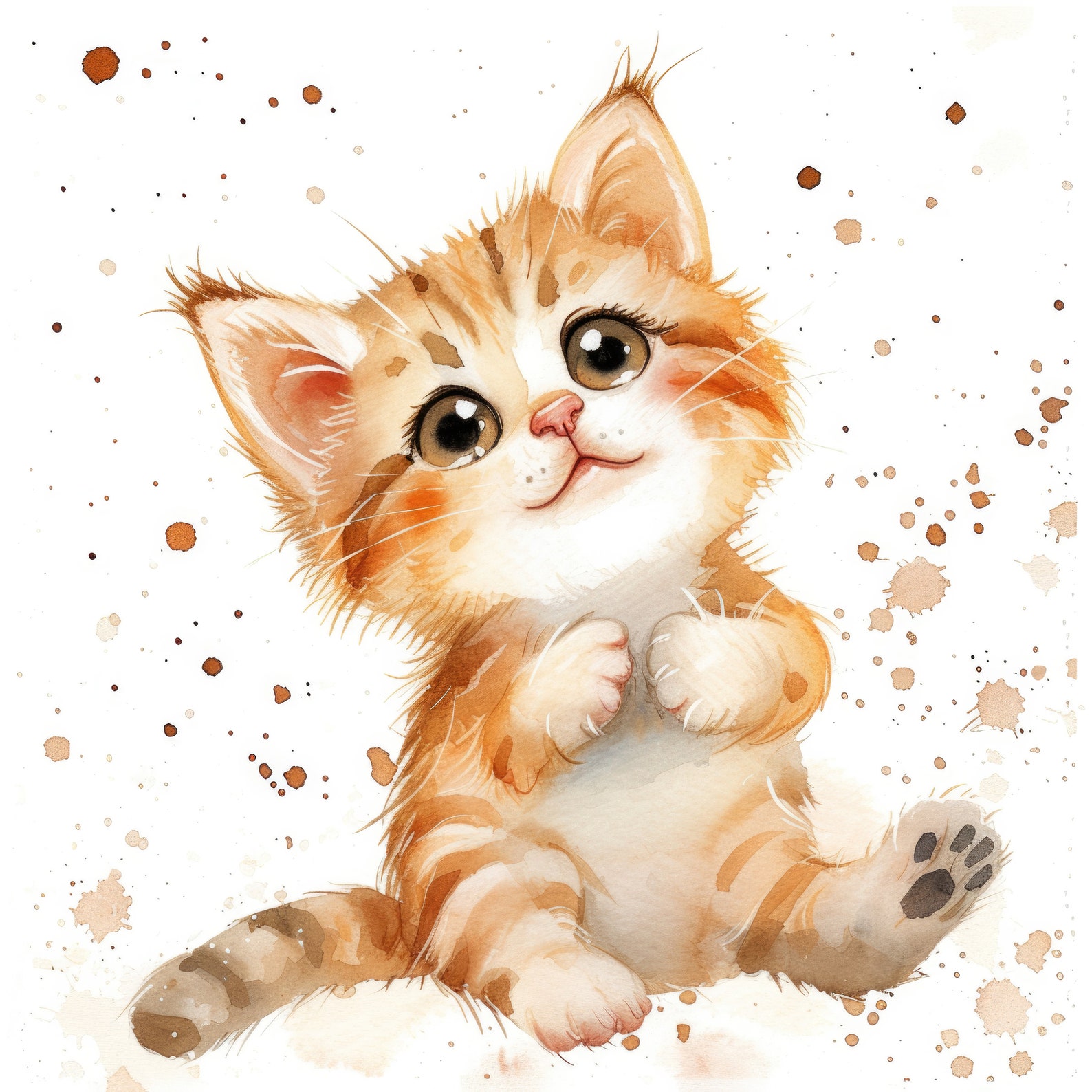 Kitty Clipart: Cute Cat Clipart Digital Download, Kawaii Sweet Kitties ...