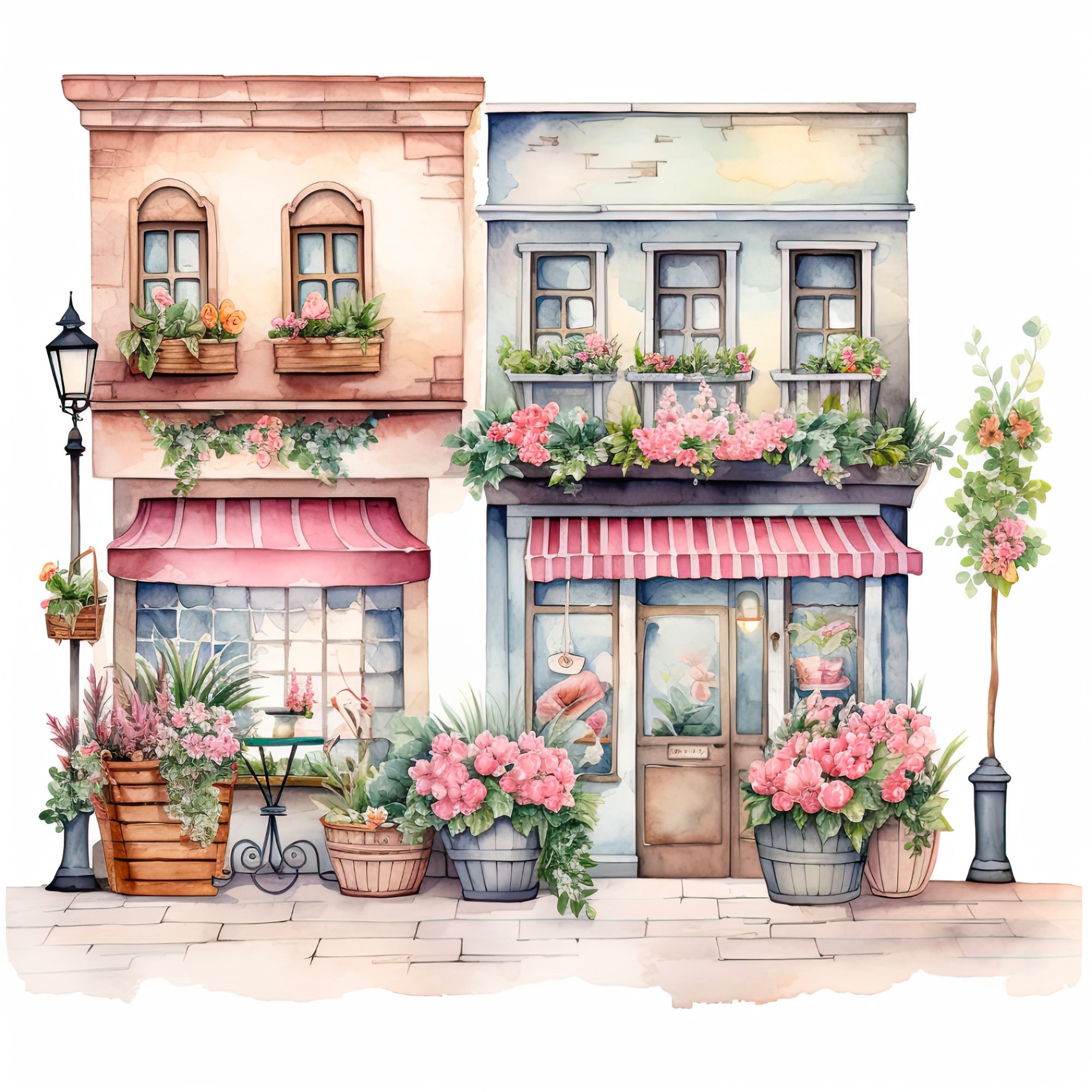 Watercolor Floral Storefronts Clipart - Spring Clipart, Cute Flower ...