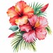 Hawaiian Flower Clipart: Hibiscus Graphics, Luau & Summer Tropical Art ...