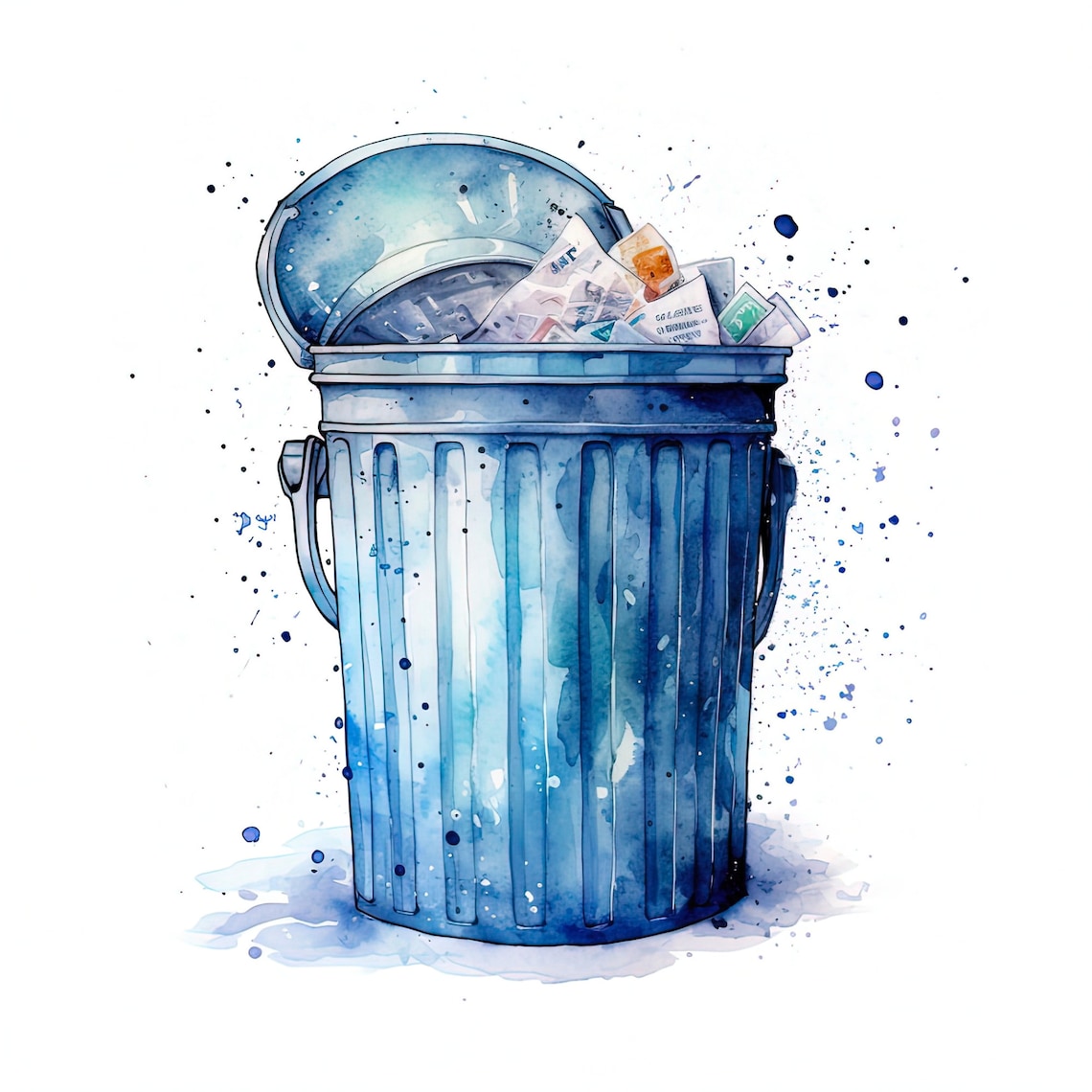 Trash Can Clipart, Cute Garbage Can Digital Clip Art, Planner Clipart ...