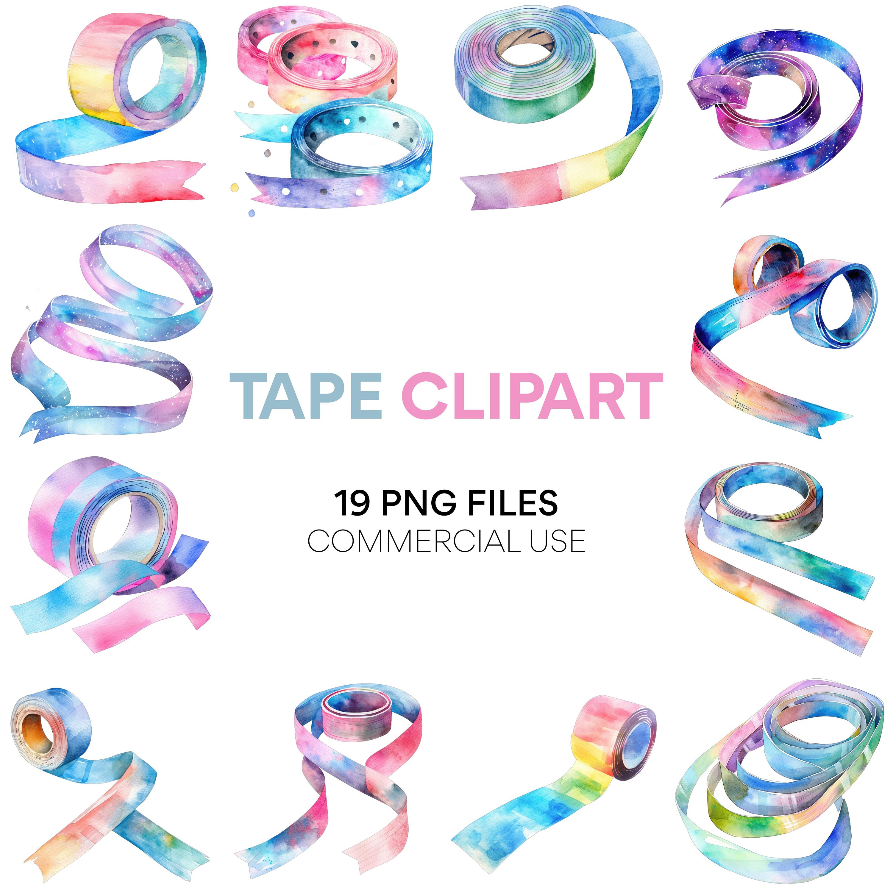 Tape Clipart: Digital Tape Graphics Commercial Use, Instant Download ...