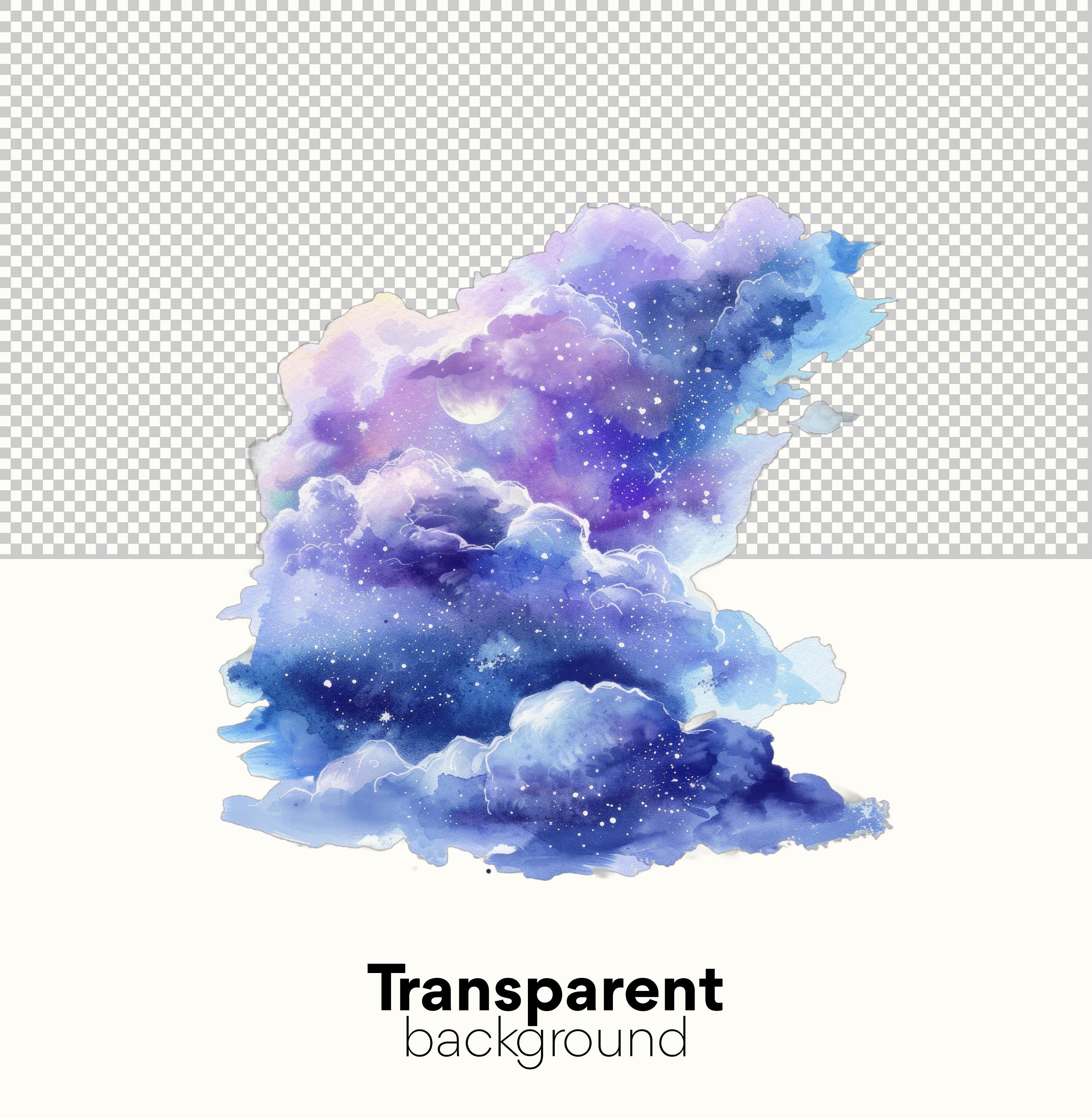 Sky Clipart Digital Paper: Night Sky Scrapbooking Paper, Watercolor Sky ...