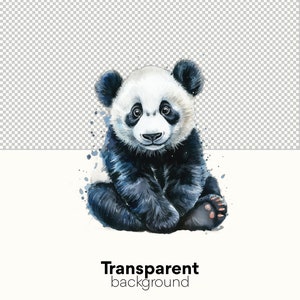 Panda Clipart Bundle Cute Panda, Watercolor Panda, Bear Digital ...