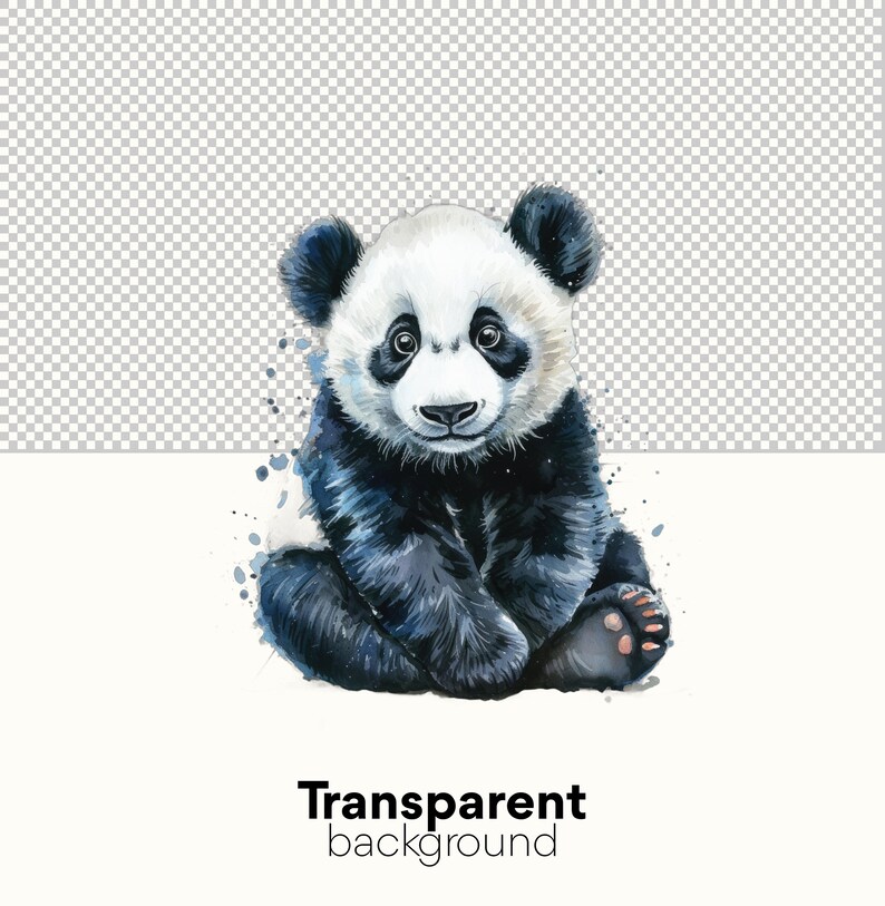 Panda Clipart Bundle Cute Panda, Watercolor Panda, Bear Digital ...