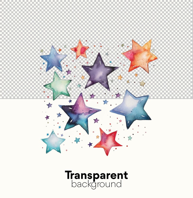 Star Clipart Overlays, Gold Foil Starry Night Sky & Galaxy Clip Art ...