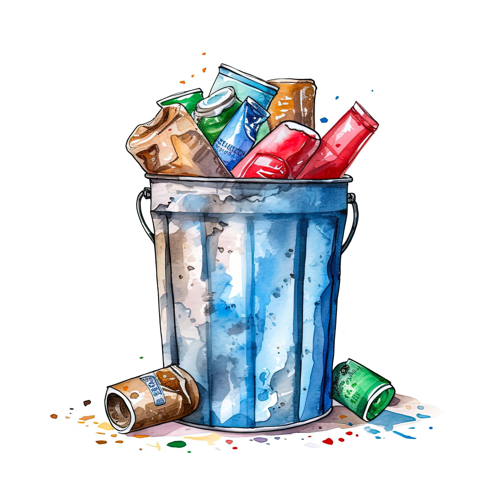 Trash Can Clipart, Cute Garbage Can Digital Clip Art, Planner Clipart ...