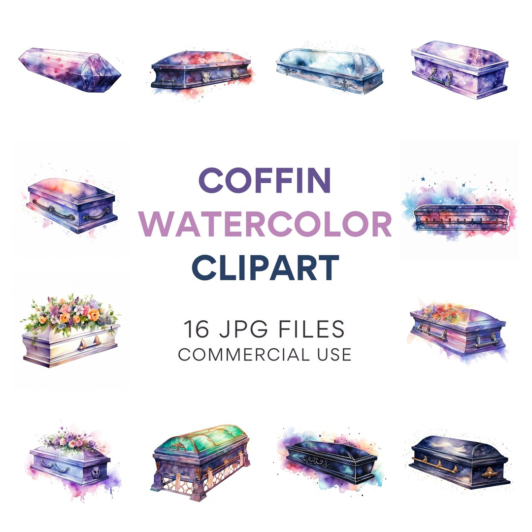 Coffin Clipart: Whimsical Halloween Decor, Playful Party Invitation ...