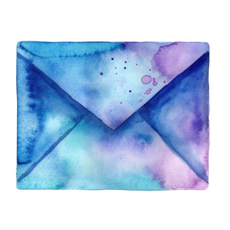 Envelope Clip Art Watercolor Instant Digital Download, Letter Mail ...