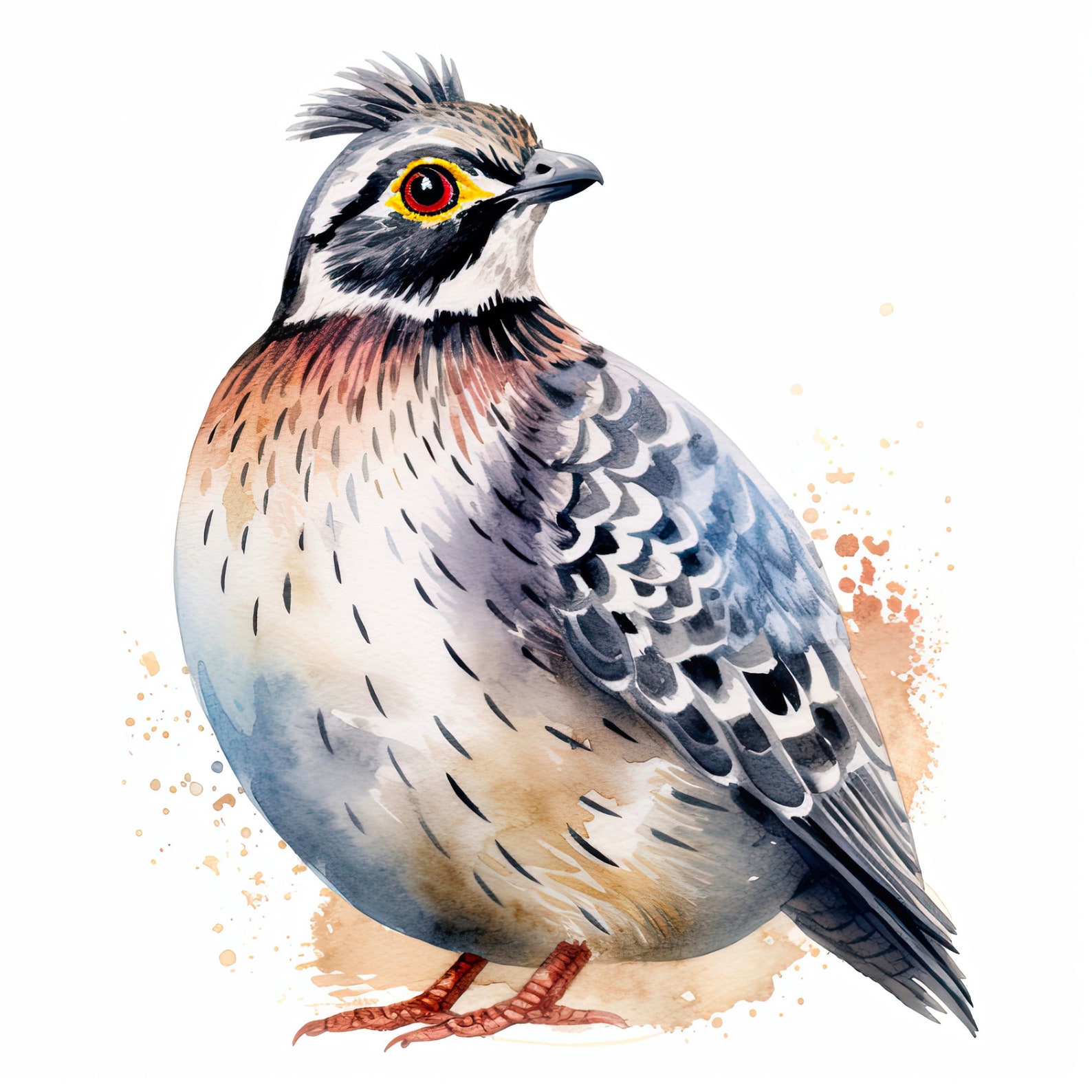 Quail Clipart: Watercolor Quail Bird Art, Digital Download for ...