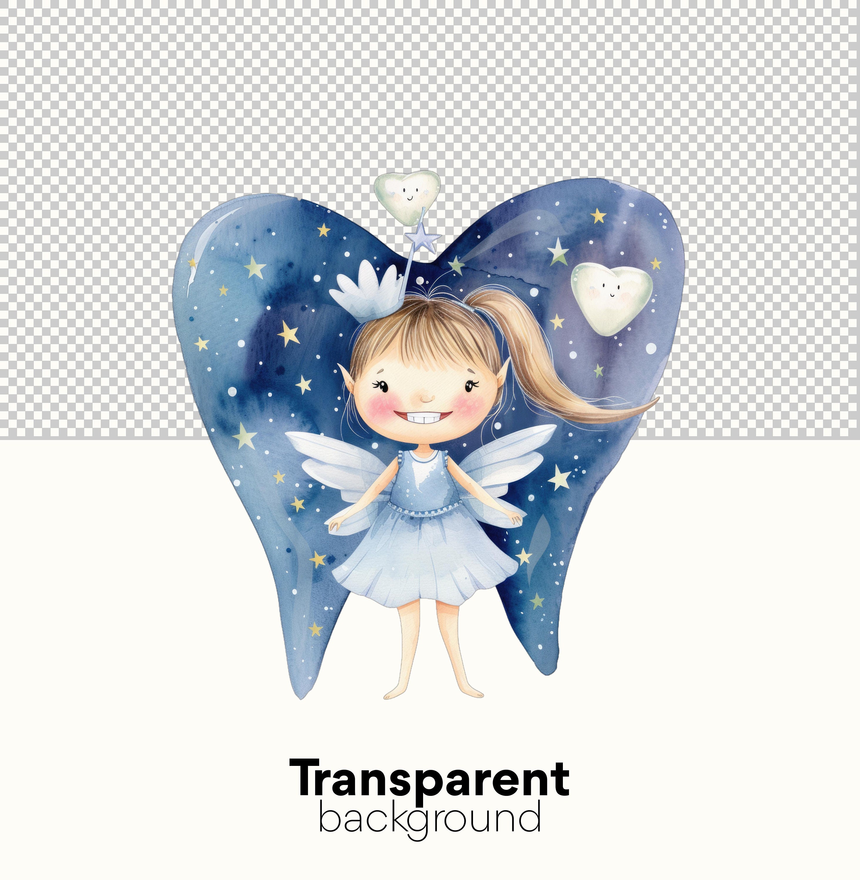 Tooth Fairy Clip Art: Watercolor Teeth & Fairy Clipart for Planner ...