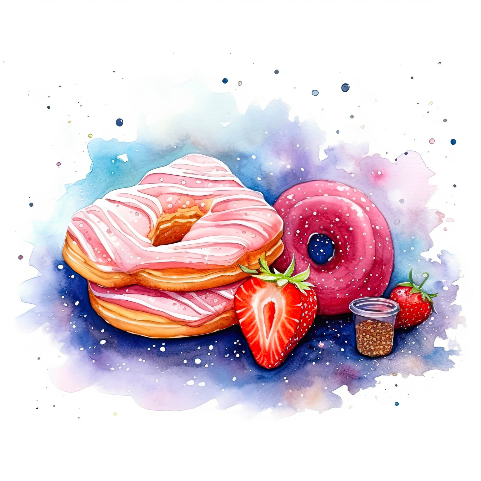 Sweet Treats Clipart Set Food, Cupcake, Watercolor Dessert, Cake ...