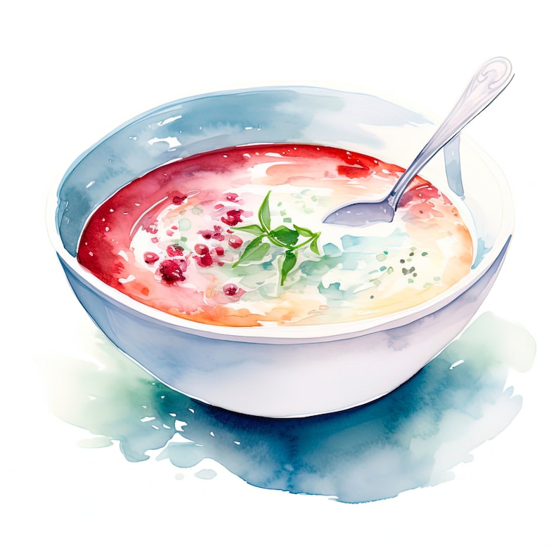 Soup Clipart Collection: Watercolor Food Clipart, Digital Download for ...
